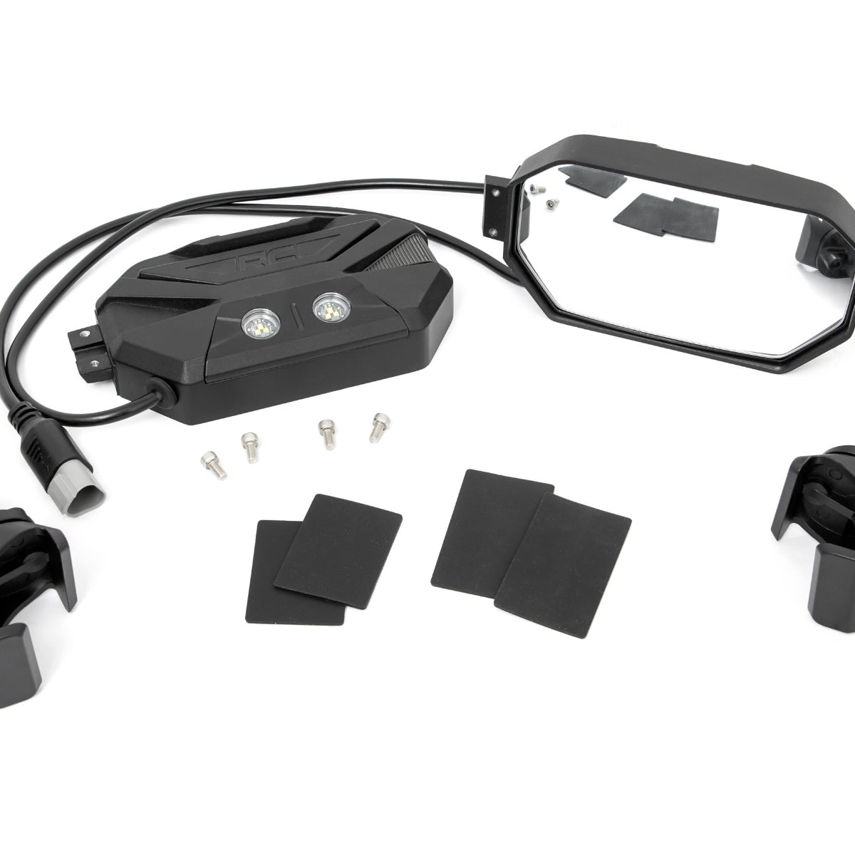 UTV Aluminum Side Mirrors w/Turn Signal Pro-Fit Cages Universal Rough ...